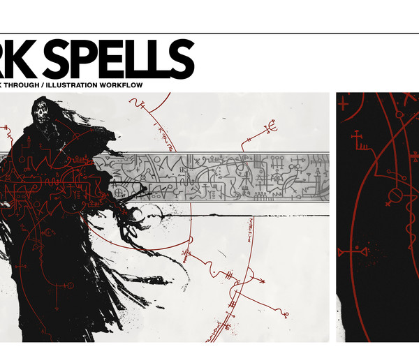 ArtStation - Dark Spells - Painting Process walk through / illustration workflow | Tutorials